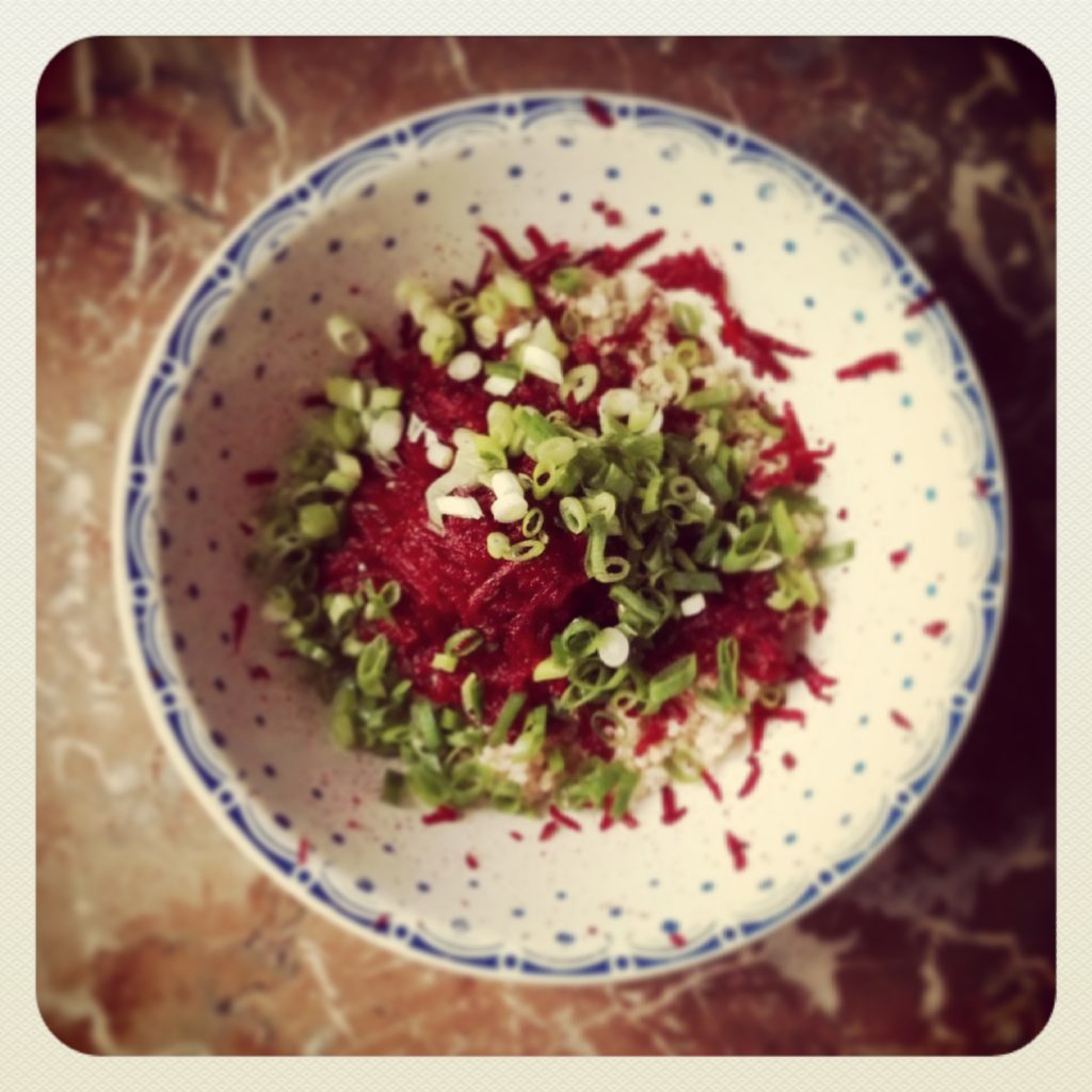 Riz rond complet à la betterave et à l'orange